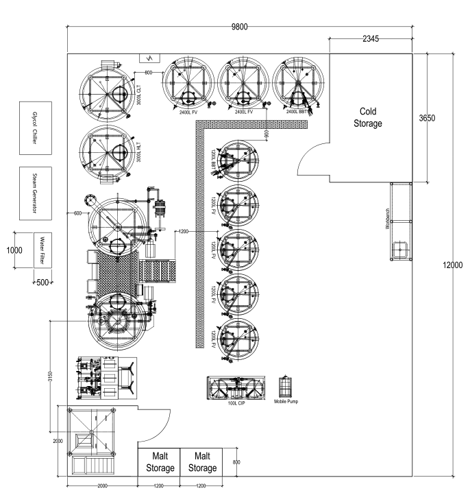 Equipment Dimensions | Bespoke Brewing Solutions